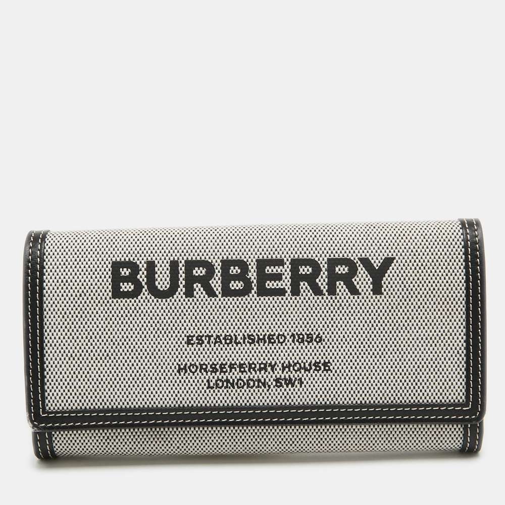 Burberry Grey/Black Logo Canvas And Leather Halton Co… - Gem